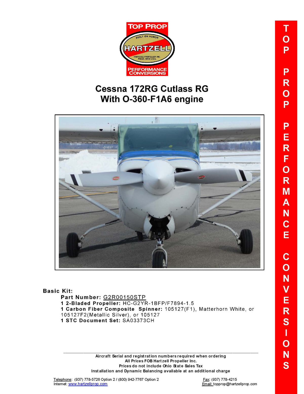 Hartzell STC Cessna 172RG Cutlass RG With O-360-F1A6 Engine (2-Blade ...