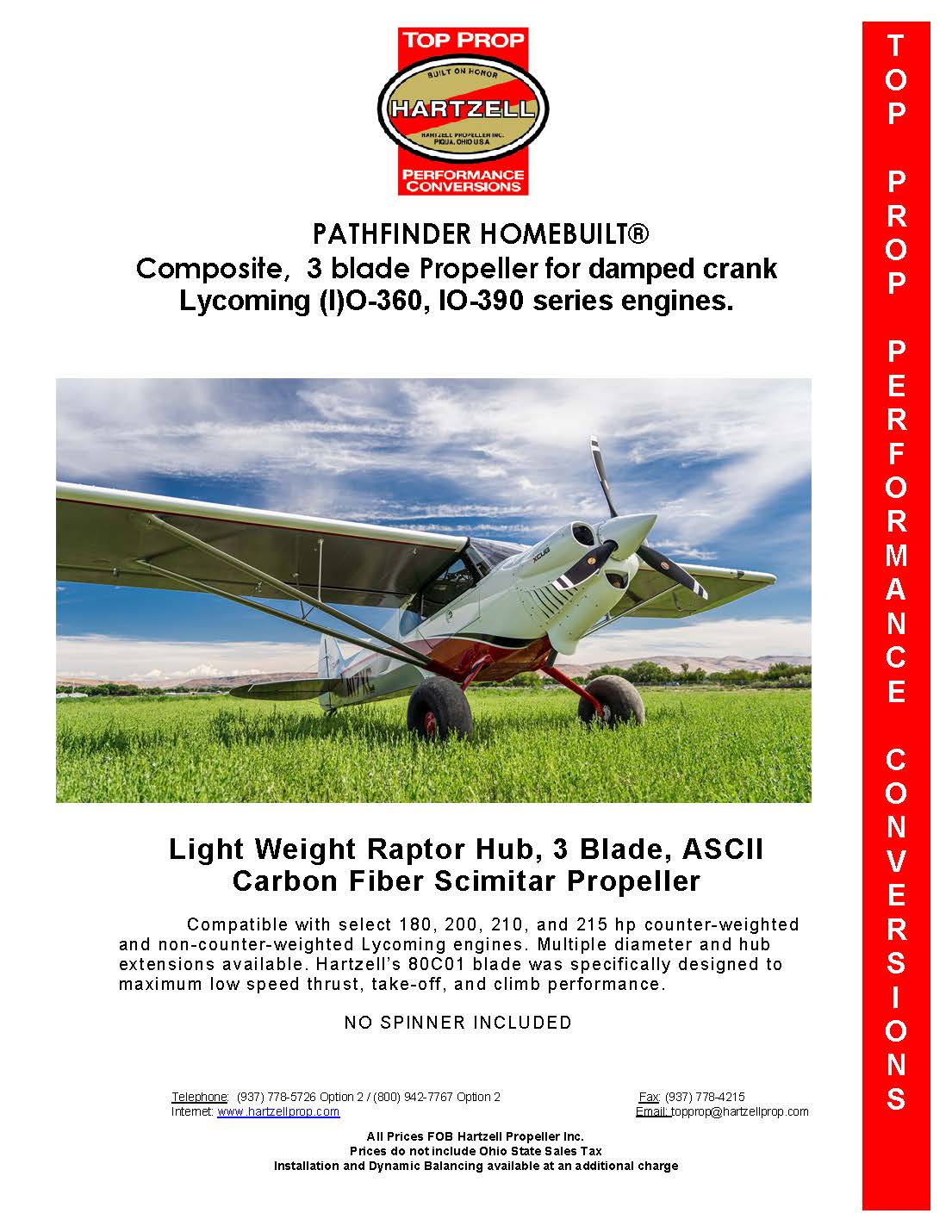 Hartzell STC Pathfinder Homebuilt Composite Propeller for Damped Crank ...